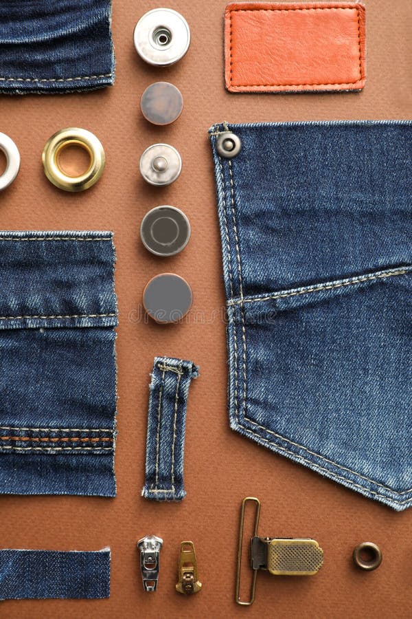 Flat Lay Composition with Garment Accessories and Cutting Details for ...