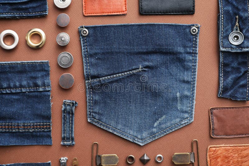 Flat Lay Composition with Garment Accessories and Cutting Details for ...