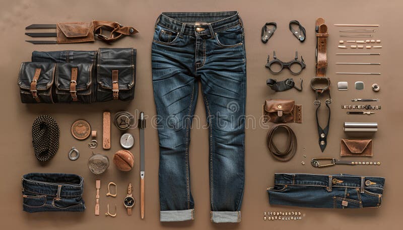 Flat Lay Composition with Garment Accessories and Cutting Details for ...