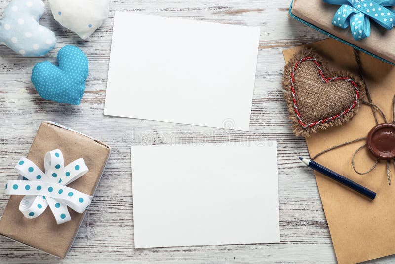 Flat Lay Composition with Handmade Fabric Hearts Stock Image - Image of ...