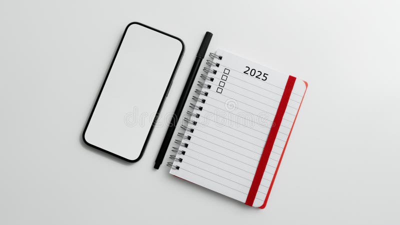 Flat Lay Composition with Notebook with Text Plans 2025 with Check ...