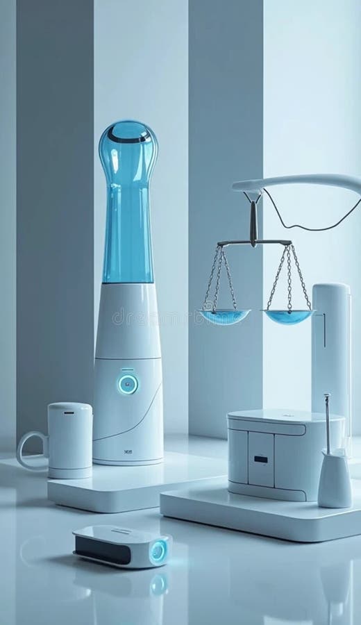 Flat Lay Composition Representing AI Ethics with Symbolic Tech and ...