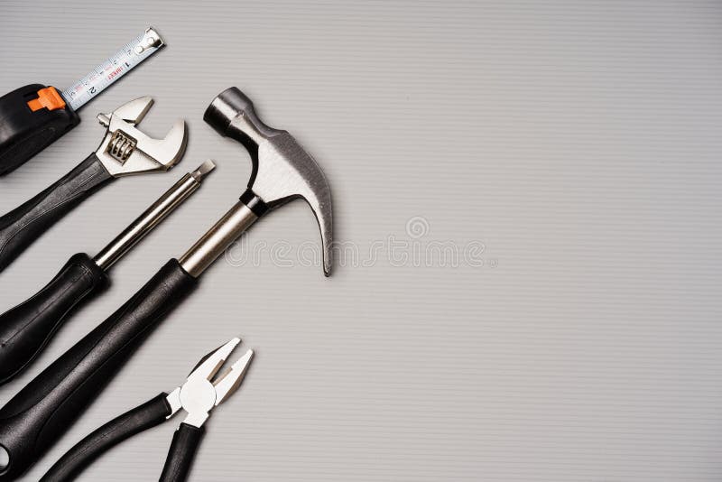 Flat Lay Composition of a Set of Tools Stock Image - Image of fathers ...