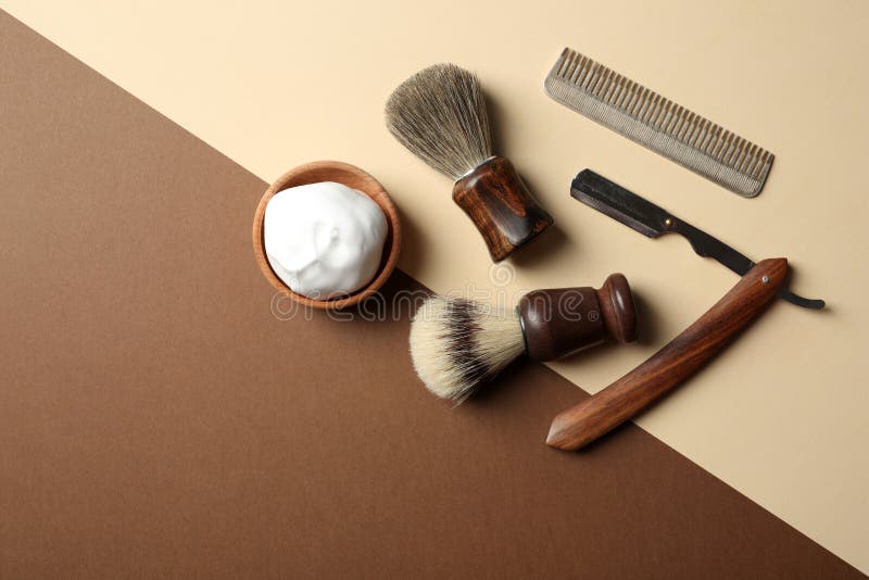 Flat Lay Composition with Shaving Accessories for Men Stock Image ...