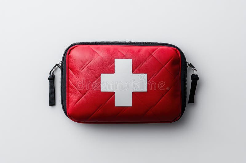 First Aid Kit Essentials: Flat Lay Composition on White Background ...