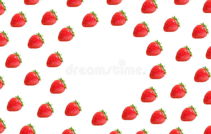 Flat Lay Composition with Strawberry Frame on a Blue Background Stock ...