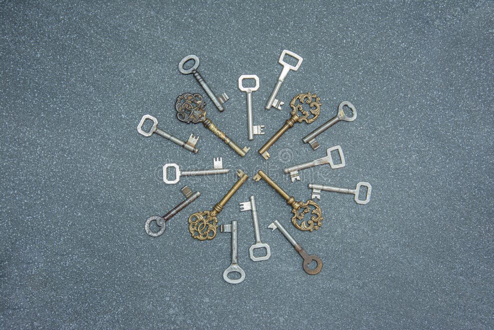 Flat Lay Composition of Used Keys Stock Image - Image of steel, used ...