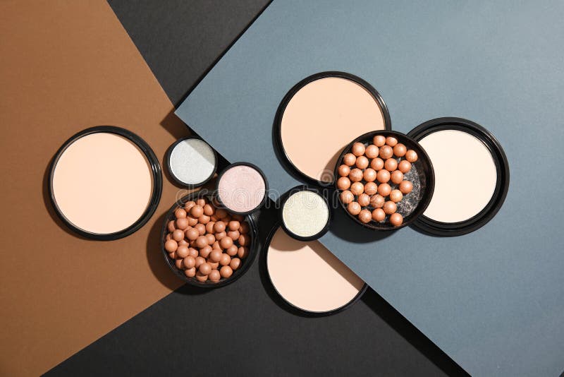 Flat Lay Composition with Various Makeup Stock Photo - Image of ...