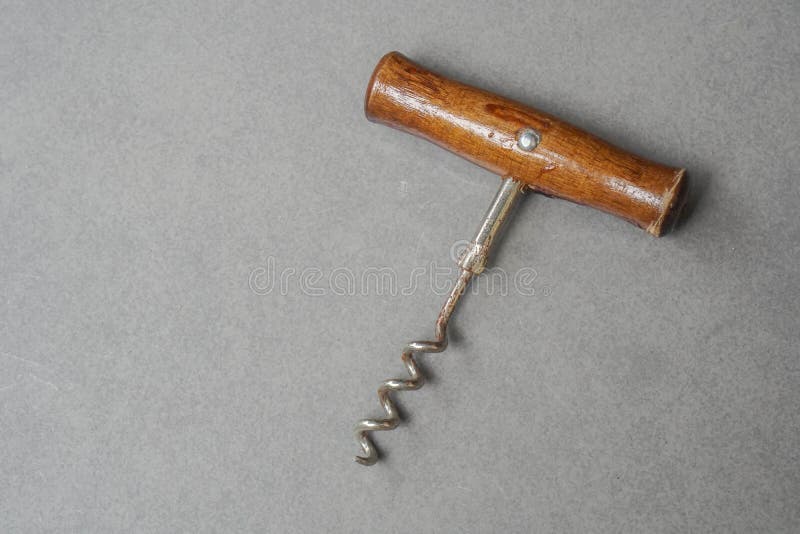 Flat Lay Corkscrew for Open Wine Stock Photo - Image of tool, metal ...