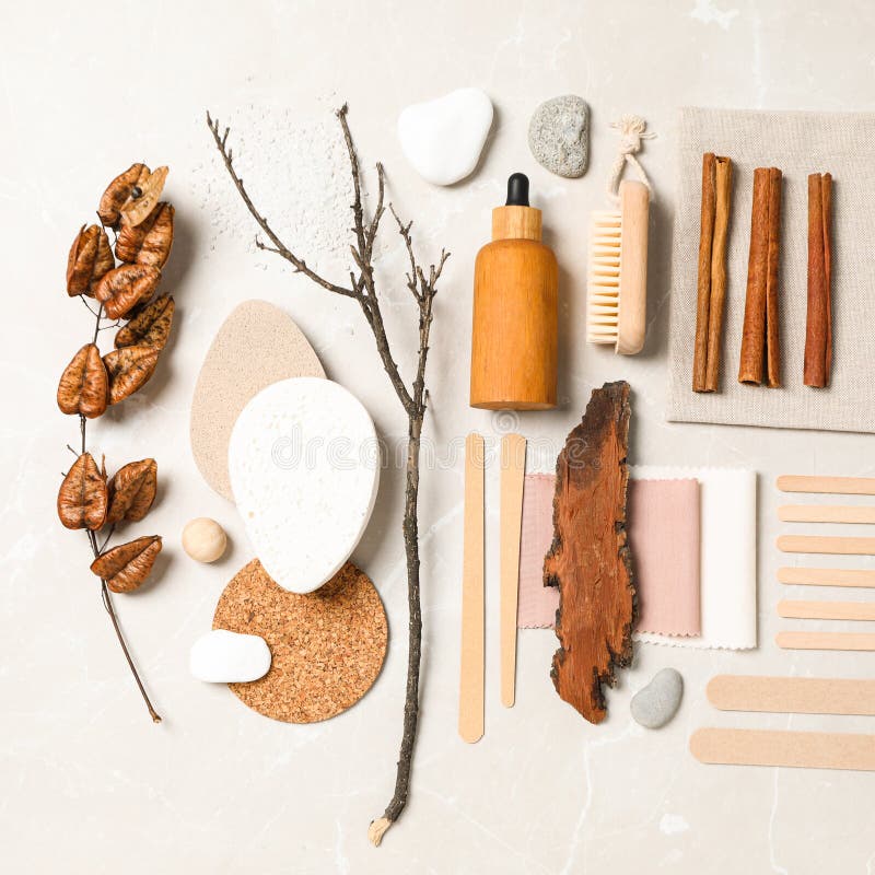 Flat Lay of Creative Moodboard Composition, Top View Stock Image ...