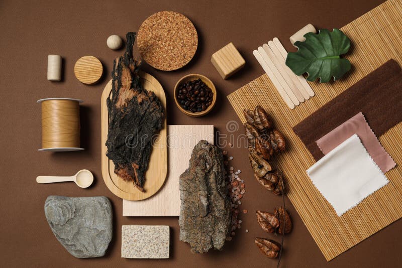 Flat Lay of Creative Moodboard Composition, Top View Stock Image ...