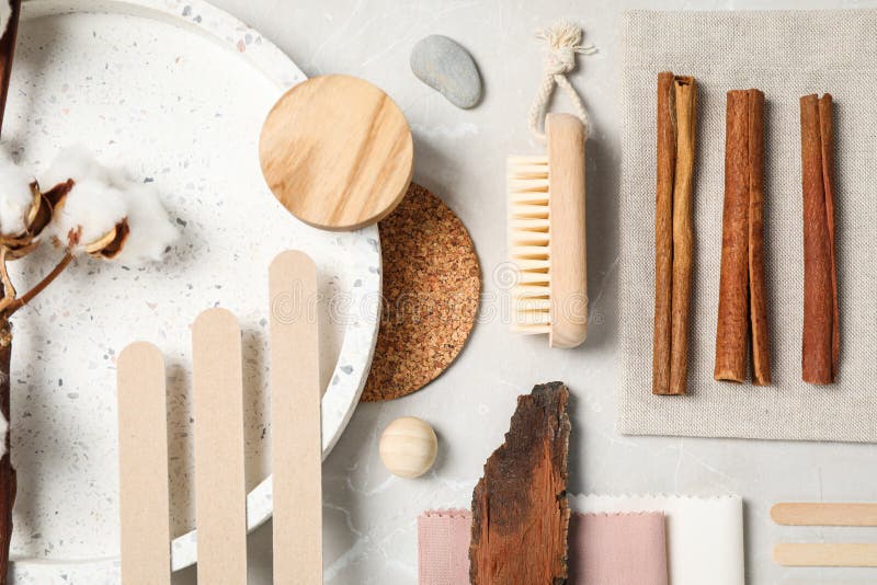 Flat Lay of Creative Moodboard Composition, Top View Stock Image ...