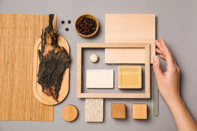 Flat Lay of Creative Moodboard Composition, Top View Stock Image ...
