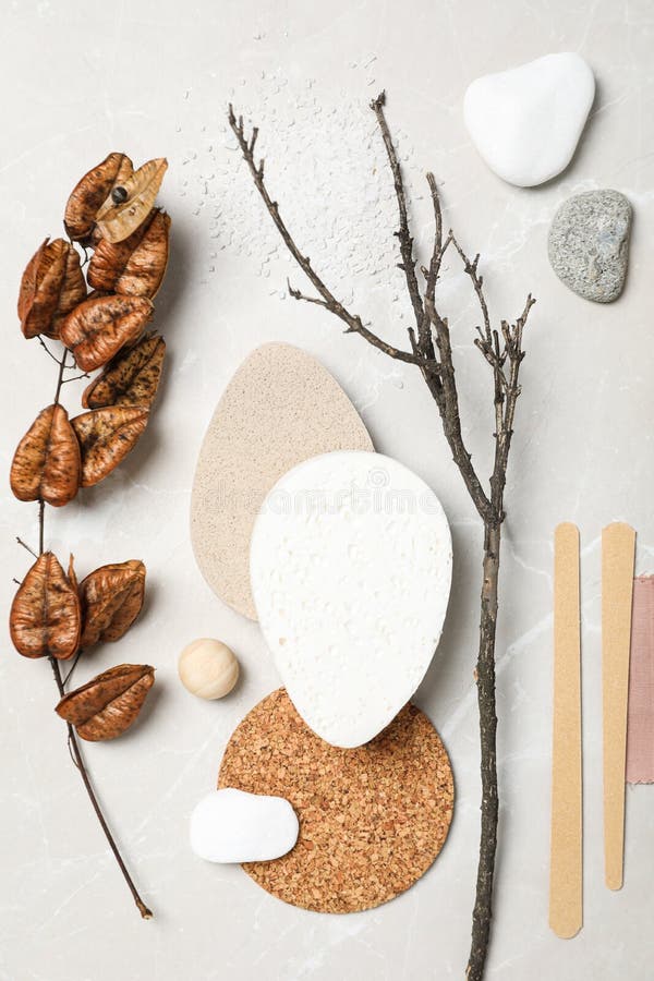 Flat Lay of Creative Moodboard Composition, Top View Stock Image ...