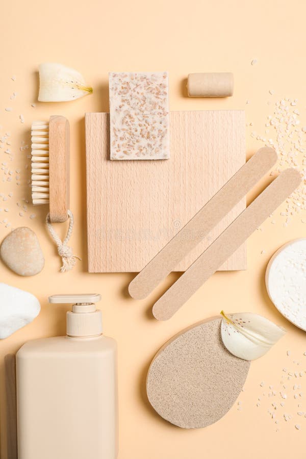 Flat Lay of Creative Moodboard Composition, Top View Stock Image ...