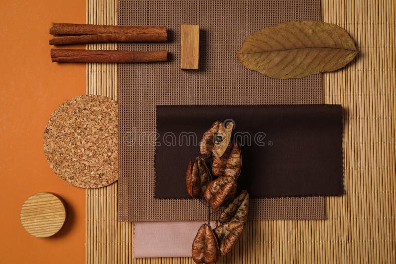 Flat Lay of Creative Moodboard Composition, Top View Stock Image ...