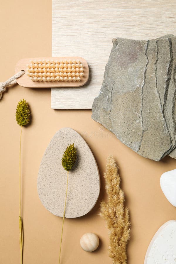Flat Lay of Creative Moodboard Composition, Top View Stock Photo ...