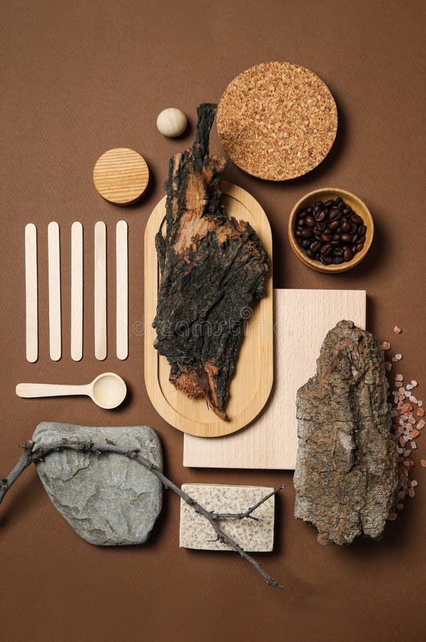 Flat Lay of Creative Moodboard Composition, Top View Stock Photo ...