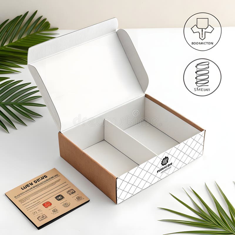 Flat Lay Customizable Product Packaging Box Mockup on White Stock ...