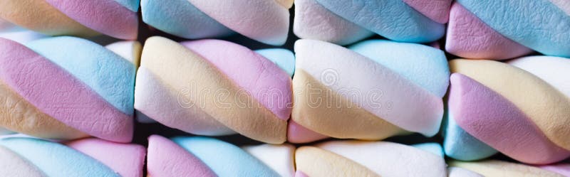 Flat Lay of Delicious Marshmallows Isolated Stock Image - Image of ...