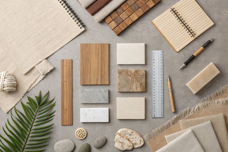 Flat Lay Design of Creative Architect Moodboard Composition with ...