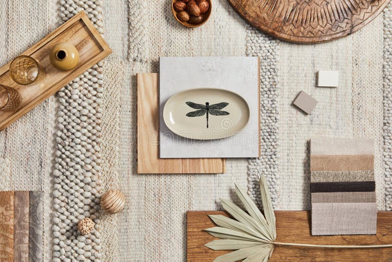 Flat Lay Design of Creative Architect Moodboard Composition with ...