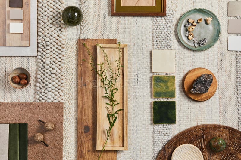 Flat Lay Design of Creative Architect Moodboard Composition with ...