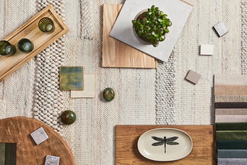 Flat Lay Design of Creative Architect Moodboard Composition with ...