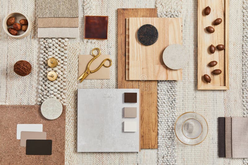 Flat Lay Design of Creative Architect Moodboard Composition with ...