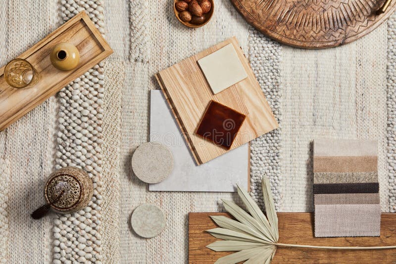 Flat Lay Design of Creative Architect Moodboard Composition with ...