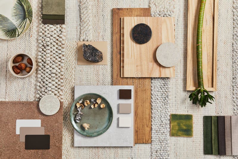 Flat Lay Design of Creative Architect Mood Board Composition with ...