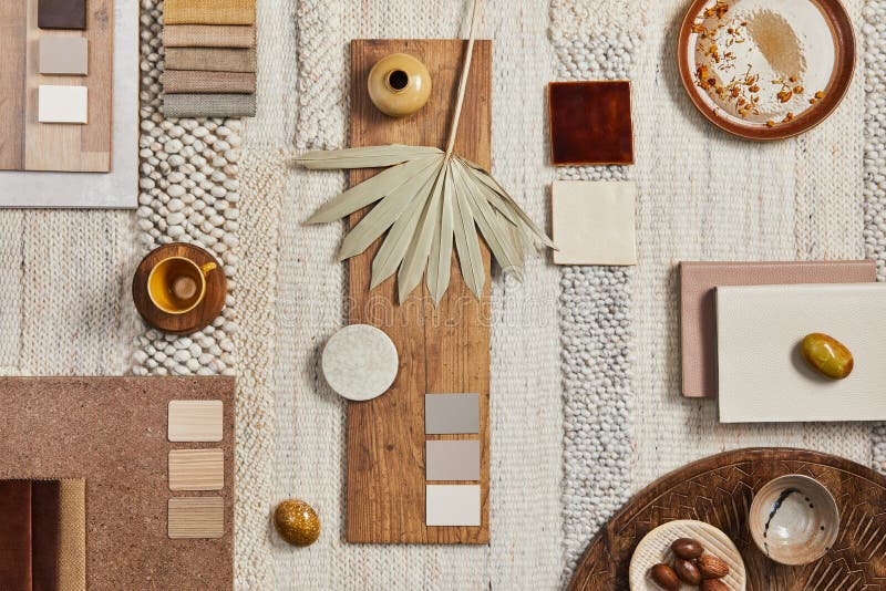Flat Lay Design of Creative Architect Moodboard Composition with ...