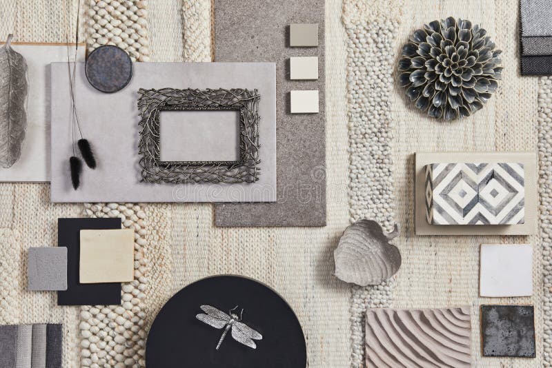 Flat Lay Design of Creative Architect Mood Board Composition with ...