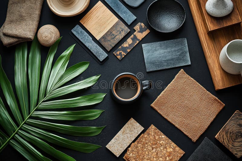 Flat Lay Design Project Featuring Samples of Building Materials Like ...