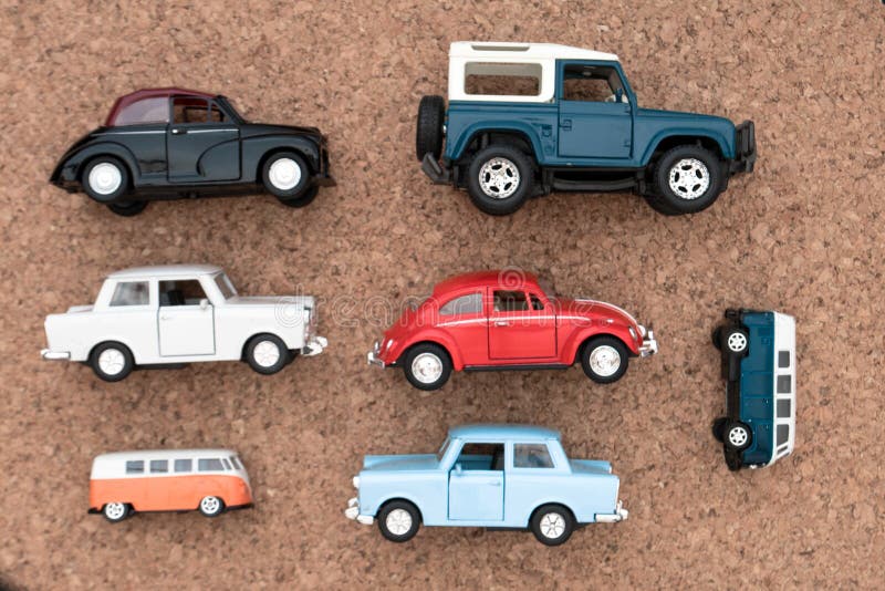 Flat Lay of Toy Cars in Various Colors Stock Image - Image of angle ...