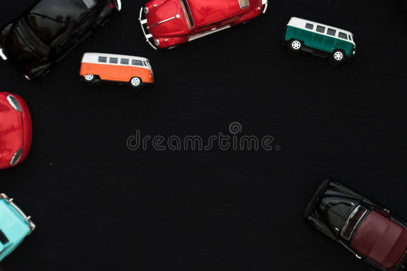 Flat Lay of Toy Cars in Various Colors Stock Photo - Image of blue ...