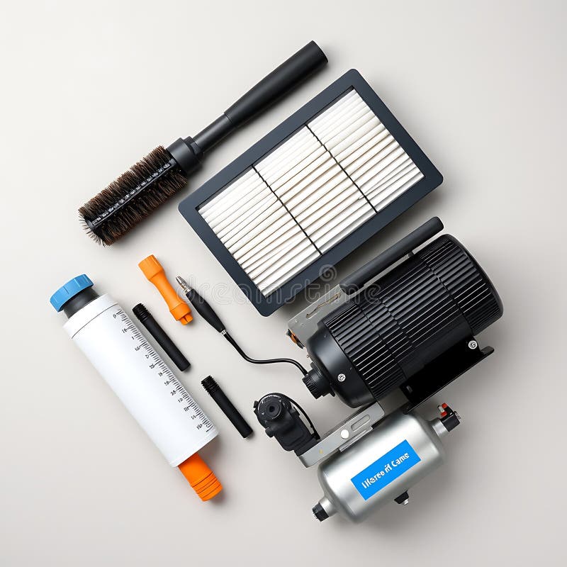 A Flat Lay of Different Types of HVAC Filter Tools Such As a Filter ...