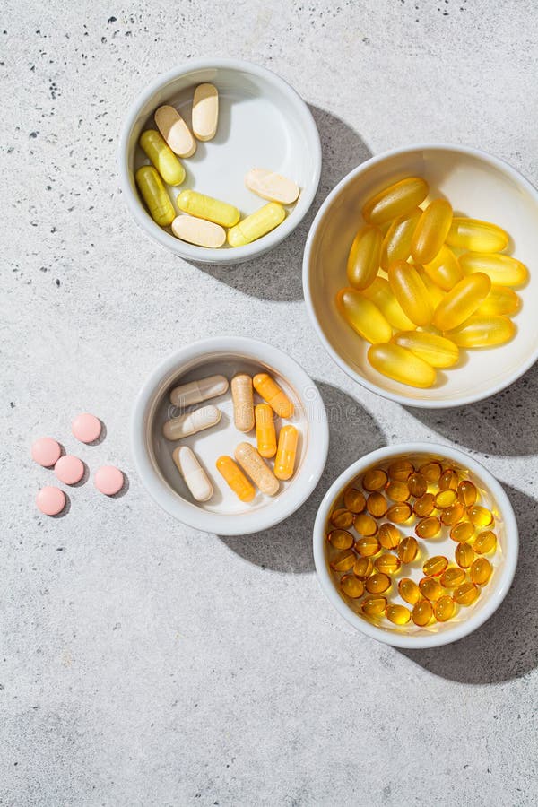 Different Types of Tablets, Pills, Capsules and Vitamins. daily Dose of ...