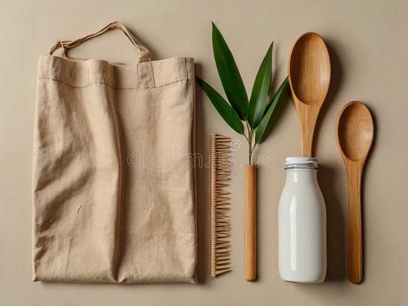 Flat Lay of Eco-Friendly Objects Stock Image - Image of zero, organic ...