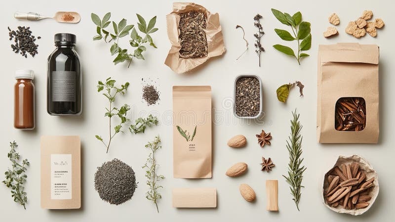 A Flat Lay of Eco-friendly Packaging Materials and Labels Styled with ...