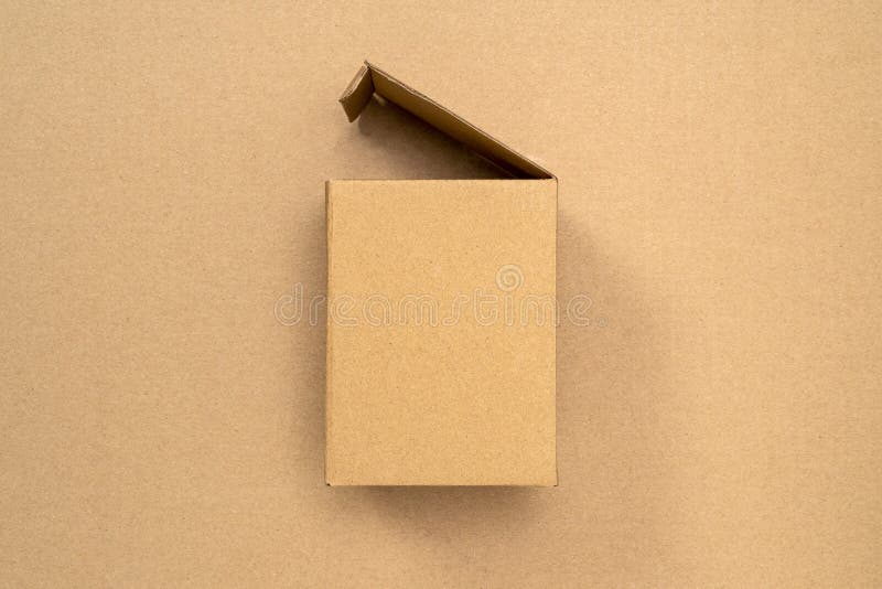 Flat Lay of Empty Open Cardboard Box Stock Photo - Image of parcel ...