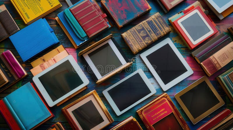 A Flat Lay Featuring Tablets and E-readers Showcasing Educational ...