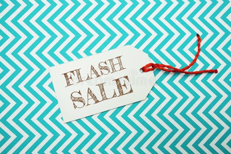 Flat Lay Flash Sale Tag on Blue Background Stock Photo - Image of price ...