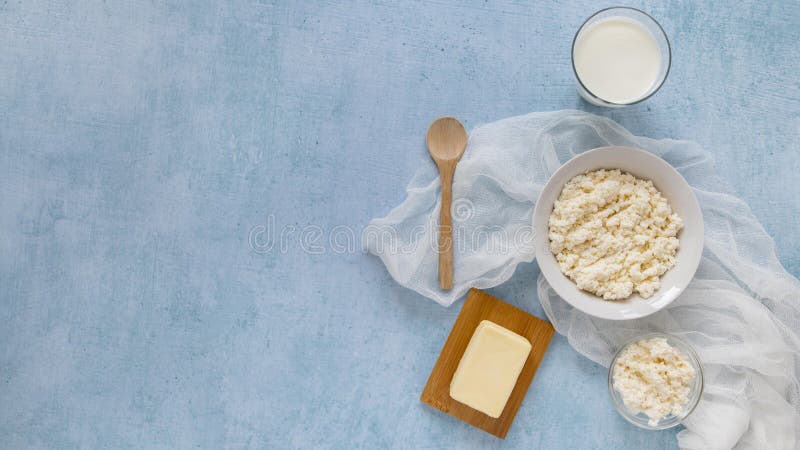 Flat Lay Frame with Dairy Products Photo Stock Photo - Image of healthy ...