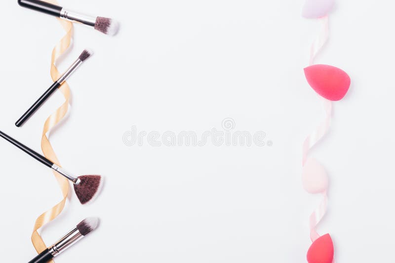 Frame of Professional Hairdresser Tools on White Background with Copy ...