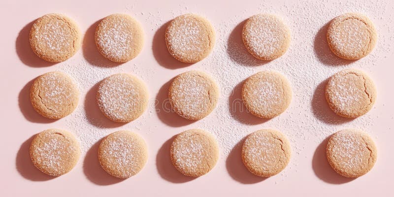 Flat Lay of Gingerbread Cookies on a Pastel Background with Powdered ...