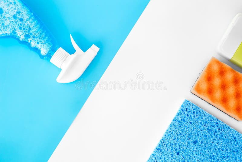 Flat Lay, Glass and Surface Cleaning Spray, Cleaning Concept. Stock ...