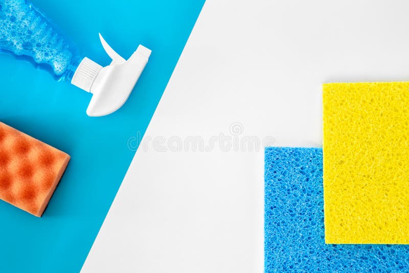 Flat Lay, Glass and Surface Cleaning Spray, Cleaning Concept. Stock ...