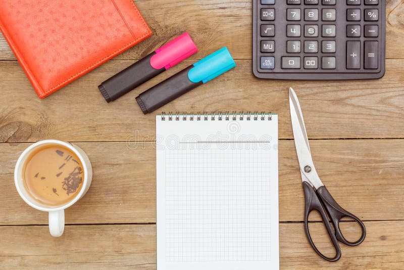 Flat Lay: Green Tea and Writing in a Notebook Stock Image - Image of ...