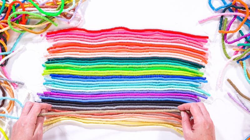 Rainbow Array of Clay Bead Strands Stock Image - Image of beads ...